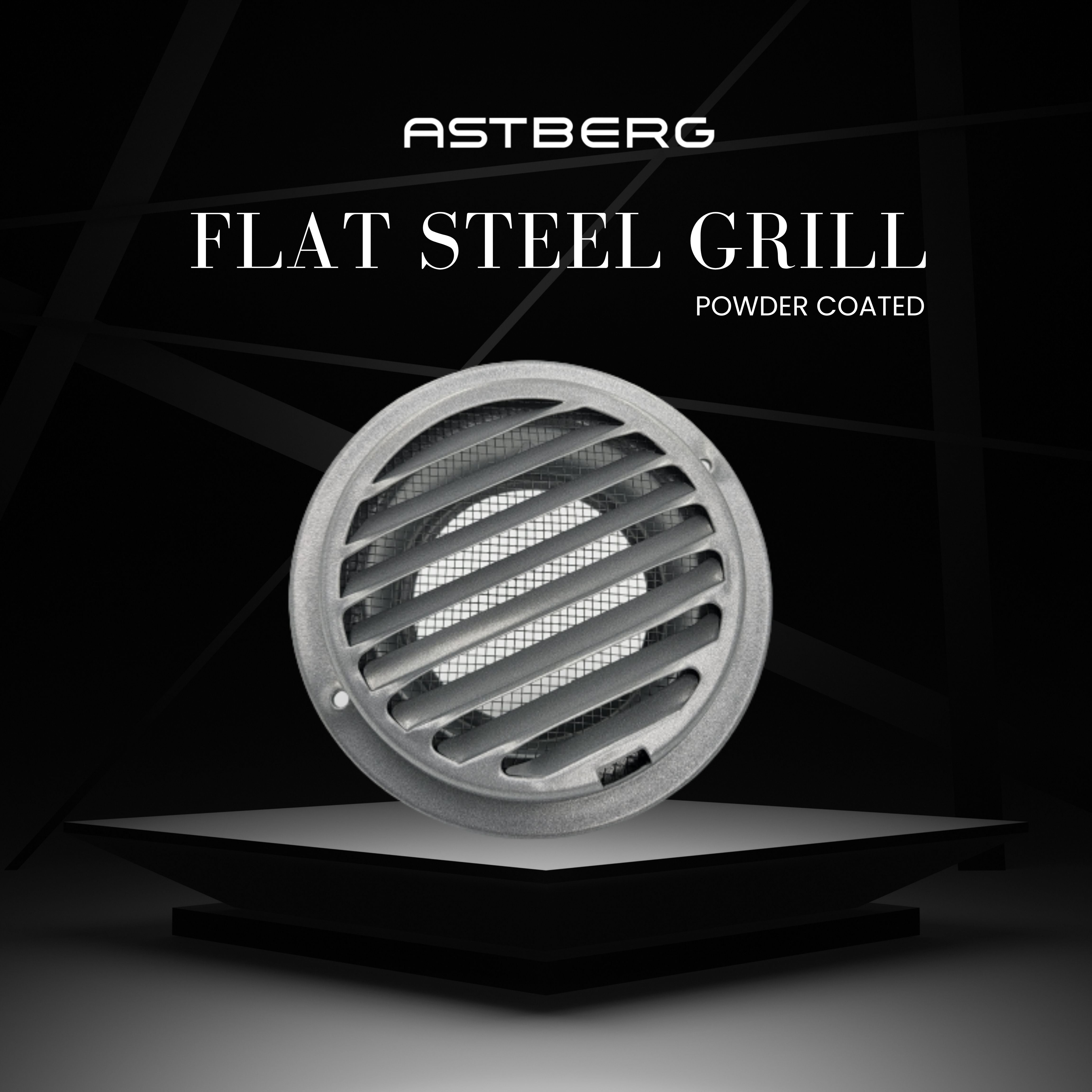 ASTBERG POWDER COATED STEEL PIPE VENT GRILL WITH MESH SS304 150MM 6"-A ...
